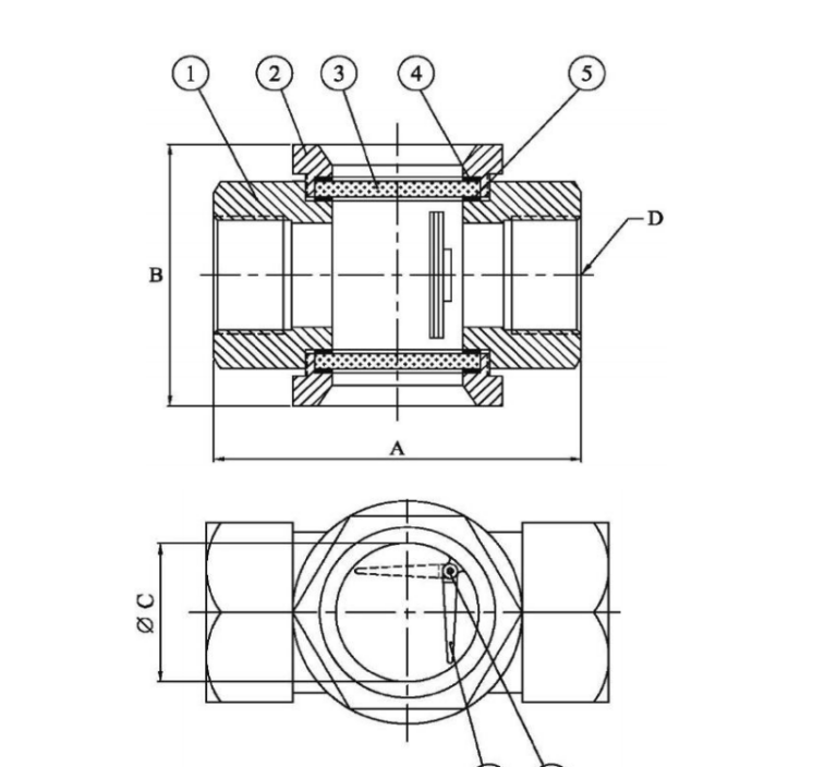 MIRILLA DOBLE CRISTAL FUNDICIÓN GRIS GJL-200. ROSCA BSP. PN-16 – Valveseal