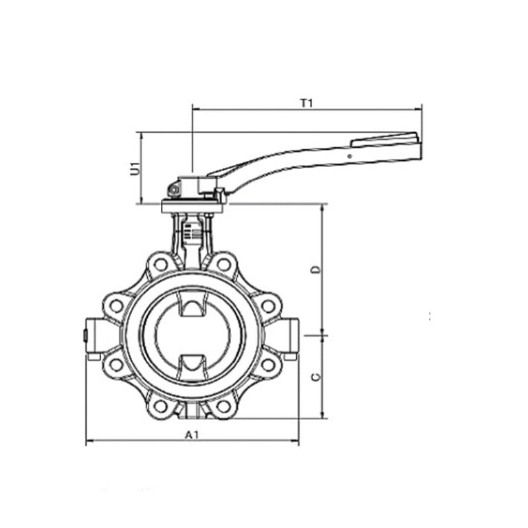 VÁLVULA DE MARIPOSA TEFLONADA PN16 LUG PN-10/16/150 Lbs – Valveseal